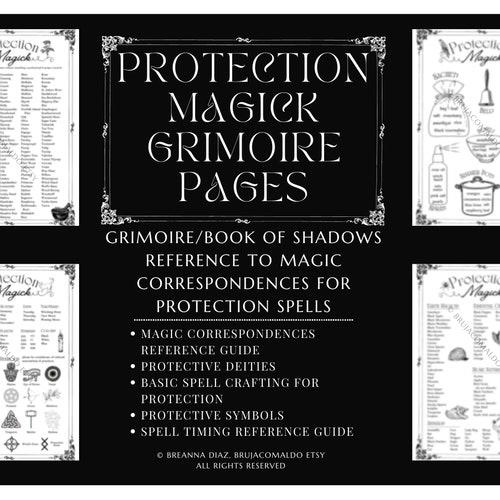 Protection Magic Book of Shadows Grimoire Pages Witchcraft - Etsy