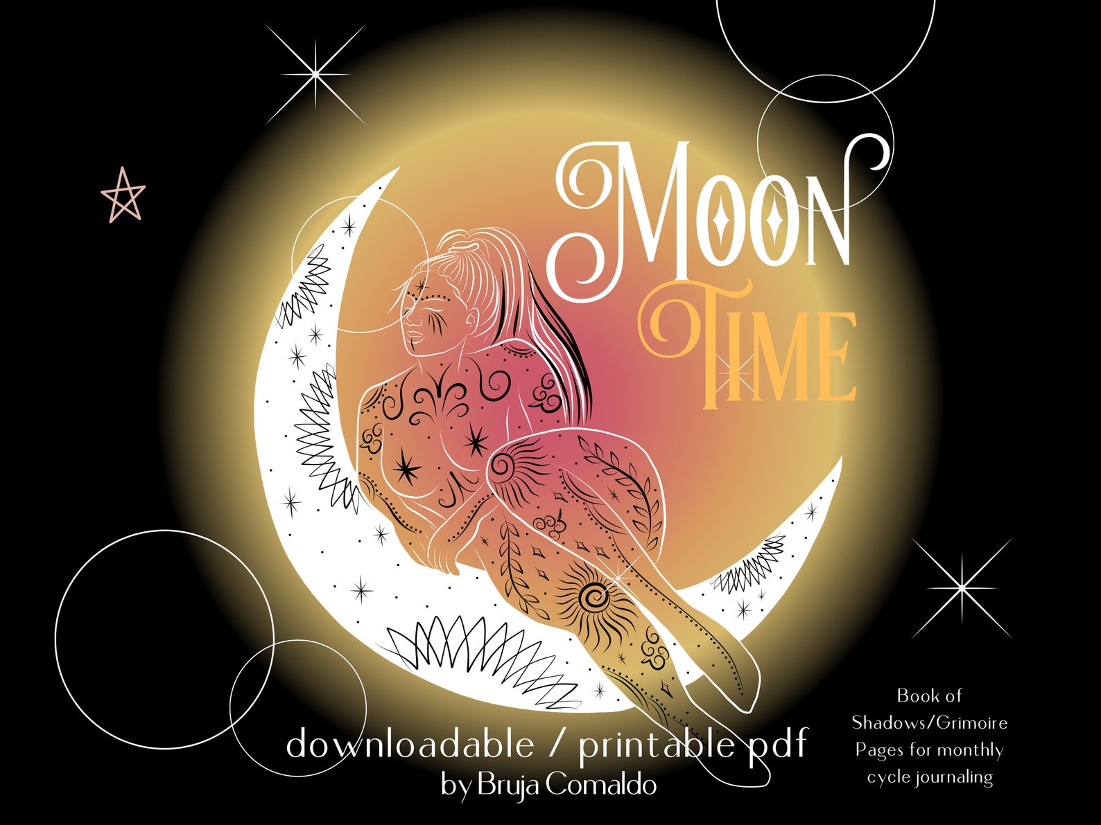 Moon Time Planner Digital Lunar Journal Inner Seasons Menstrual Cycle ...