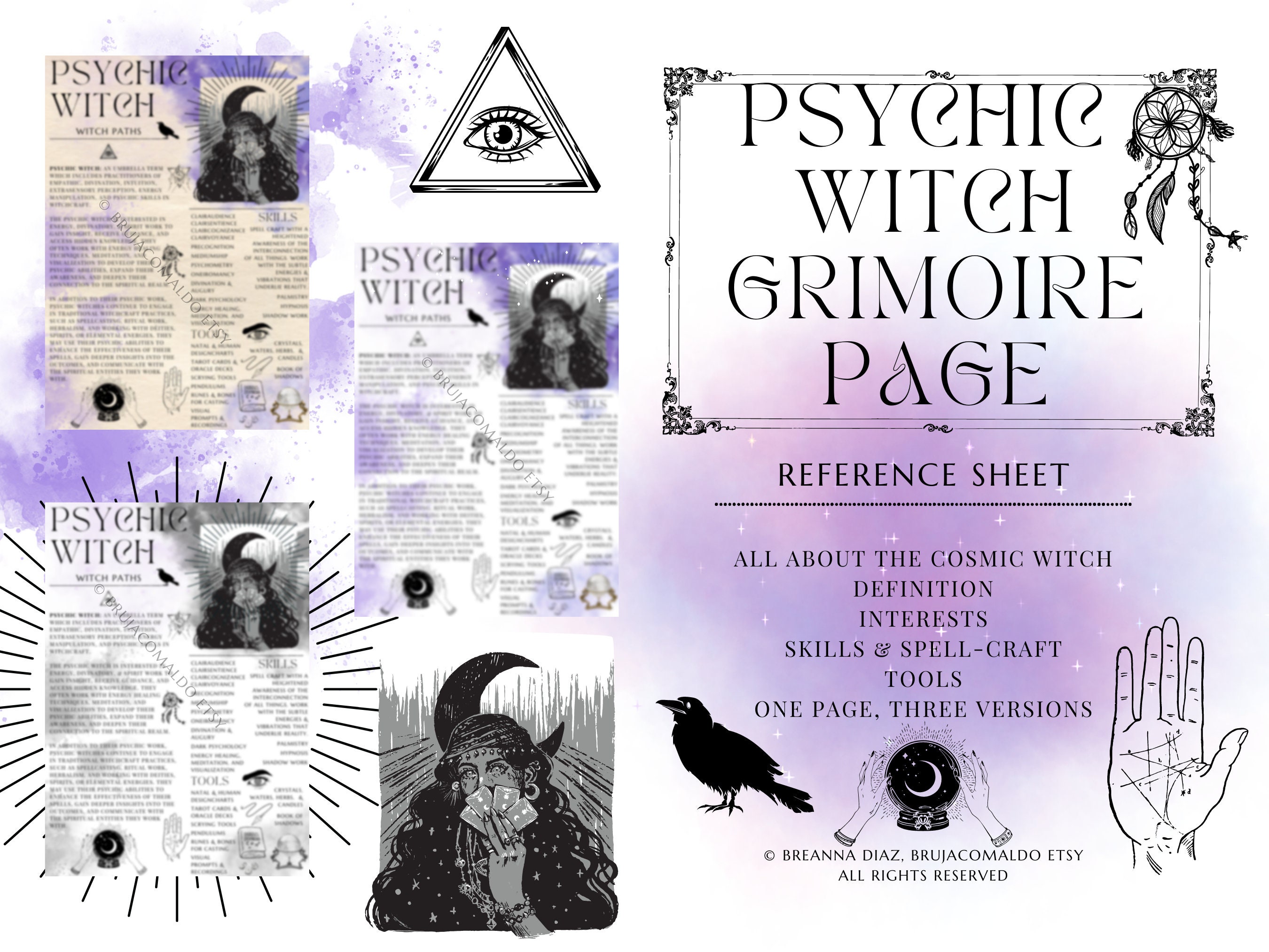 The Psychic Witch Path Grimoire Page Printable BOS Page - Etsy