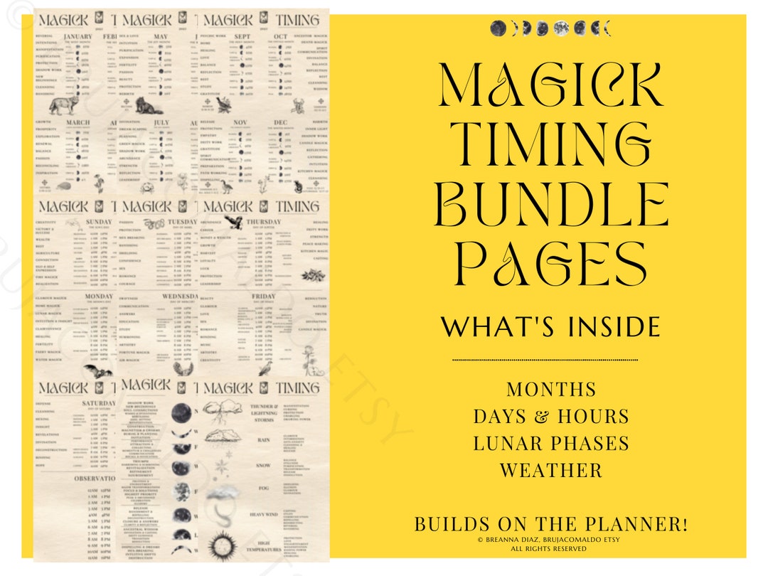 Magick Timing BUNDLE | Correspondence Cheat Sheet for Ultimate Witch ...