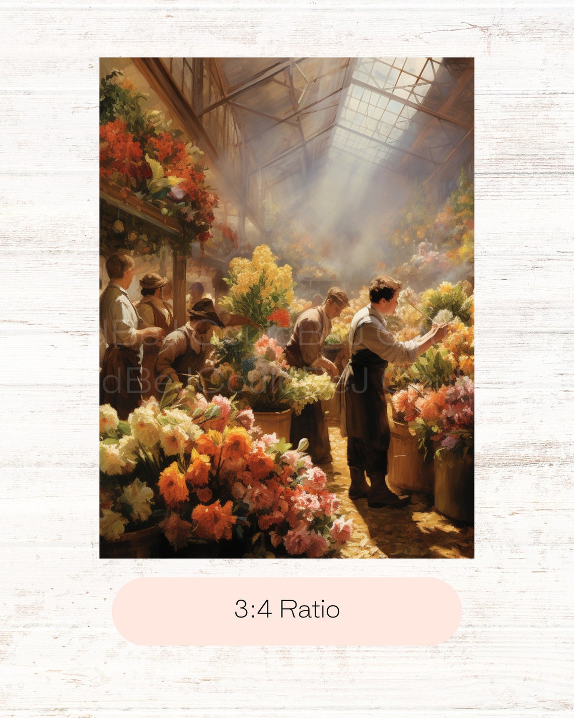 Vintage Flower Market Painting | Printable Wall Art | Digital Print ...