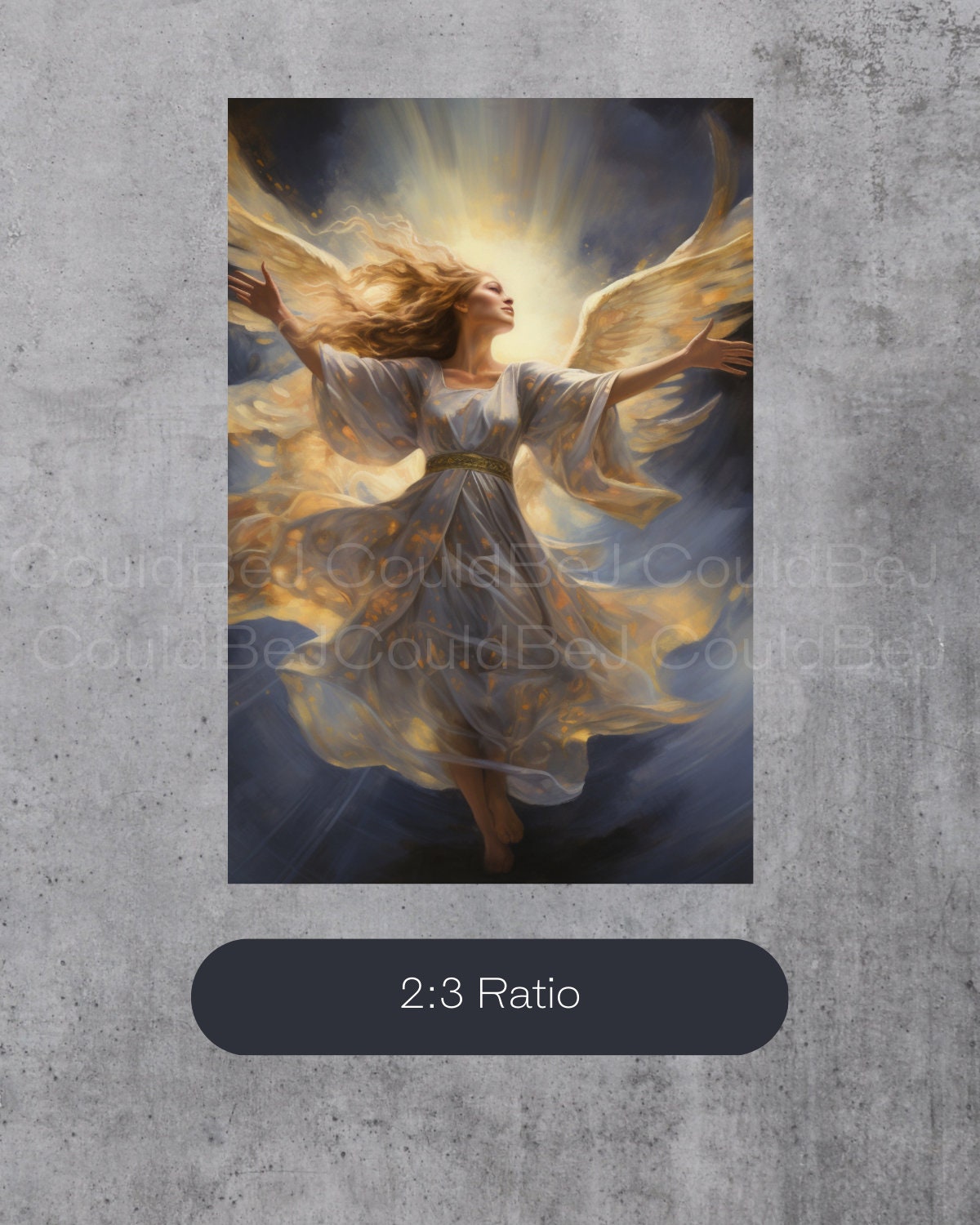 Vintage Angel Painting | Guardian Angel | Printable Wall Art ...