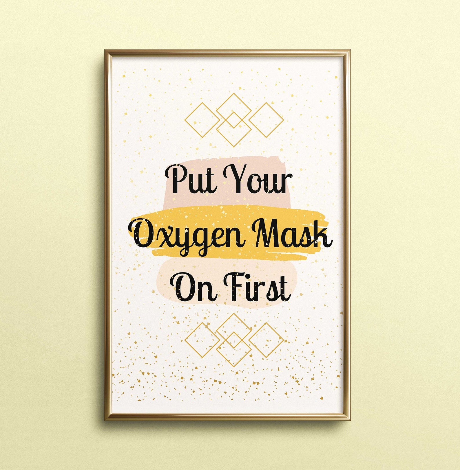 Put Your Oxygen Mask on First Printable Wall Art Self Care - Etsy