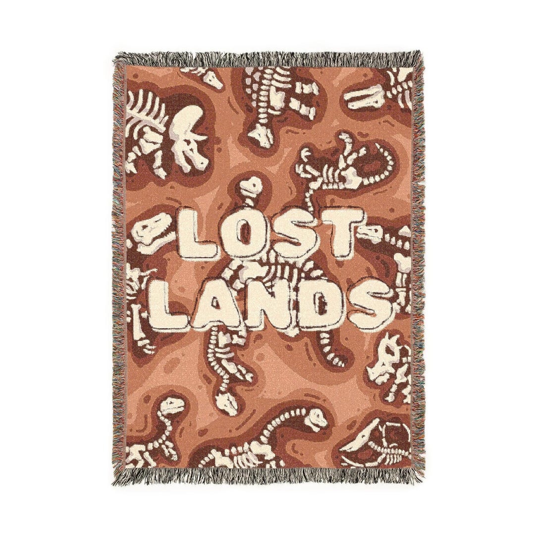 Lost Lands Festival Dinosaur Bones Woven Blanket - 100% Cotton - Etsy