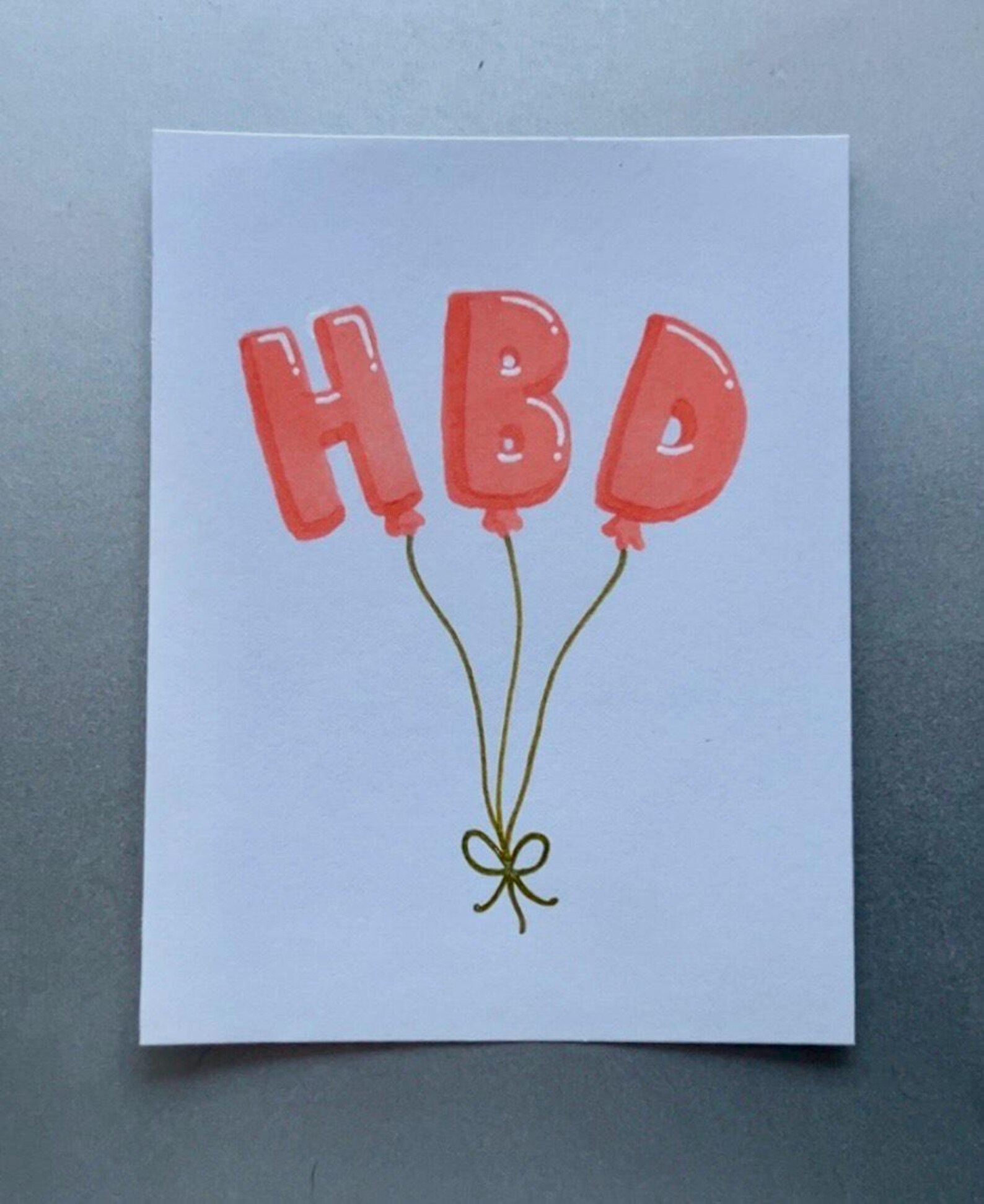 Happy Birthday HBD Balloons Card - Etsy