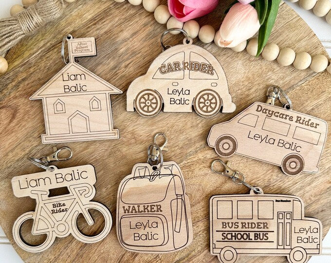 School Backpack Tags, Bus Rider Key Chain, Car Rider Key Chain, Walker ...