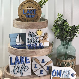 Lake Tiered Tray Decor, Lake House Decor, Lake Life Decor, Nautical ...