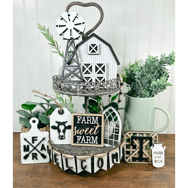 Farmhouse Tiered Tray Decor - Etsy