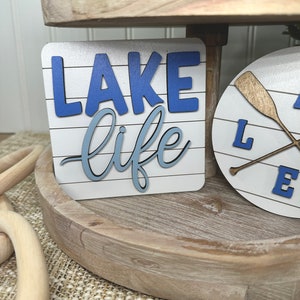 Lake Tiered Tray Decor, Lake House Decor, Lake Life Decor, Nautical ...
