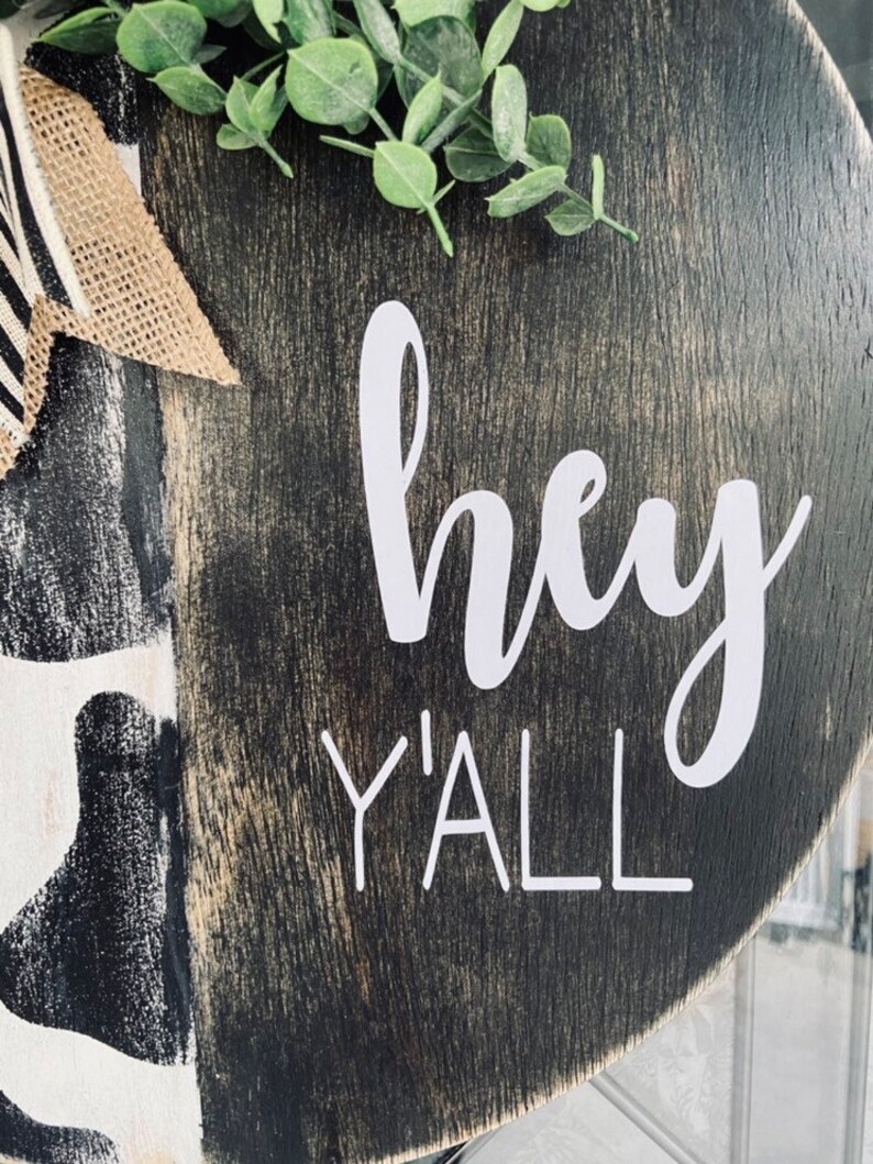 Cow Print Door Sign - Etsy