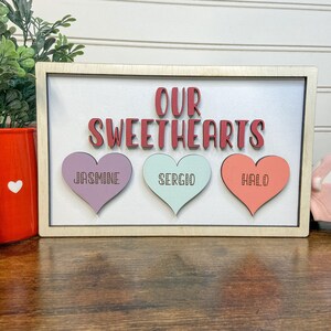 Personalized Our Sweethearts Name Signs, Candy Hearts, Conversation ...