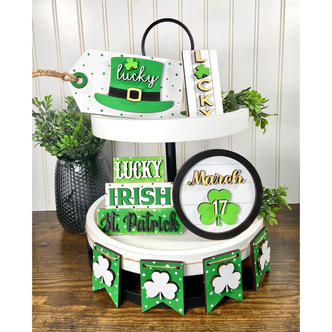 St Patricks Day Tiered Tray Decorations, St Patricks Day Signs, St ...