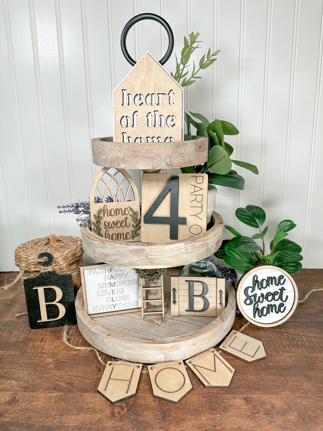 Our Family Tiered Tray Bundle, Farmhouse Tiered Tray Decor, Wedding ...