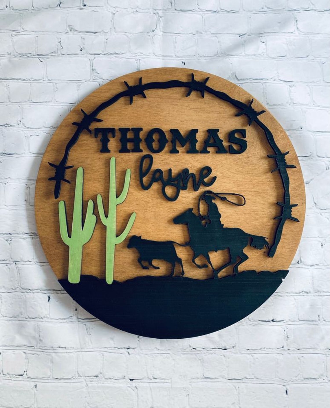 Western Baby Name Sign Name Announcement Cowboy Baby Name - Etsy