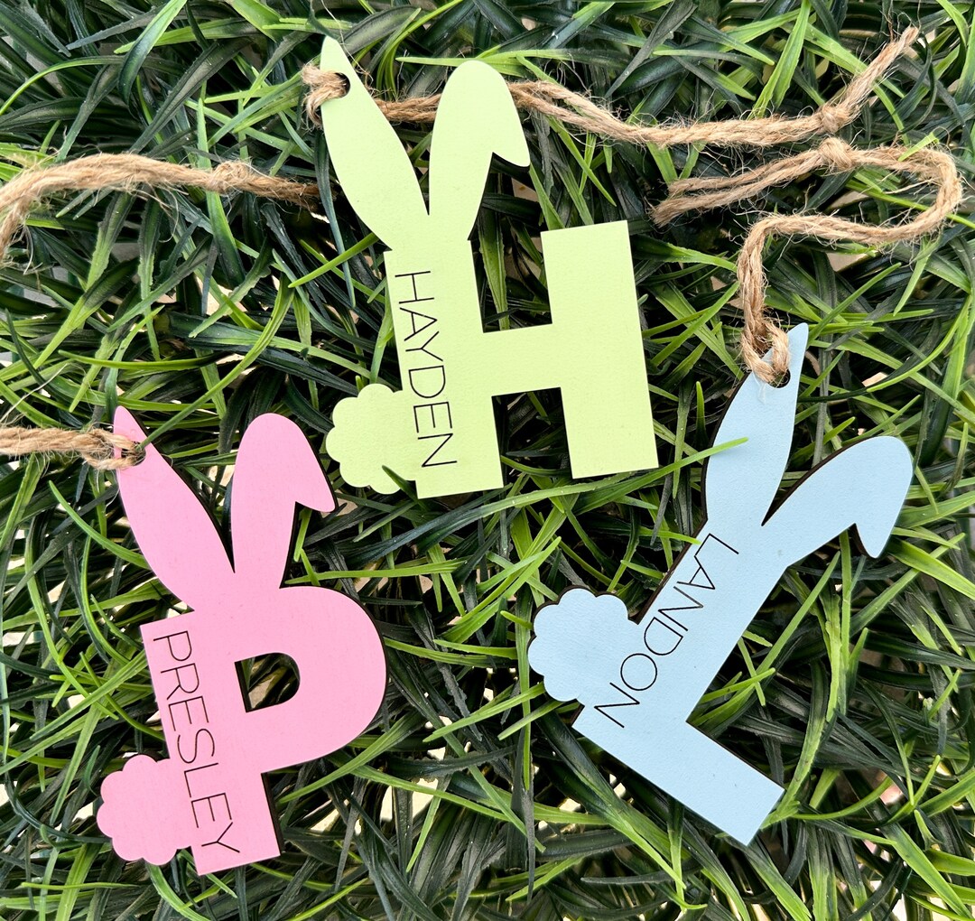 Personalized Easter Basket Tag, Easter Basket, Custom Easter Tag, Bunny ...