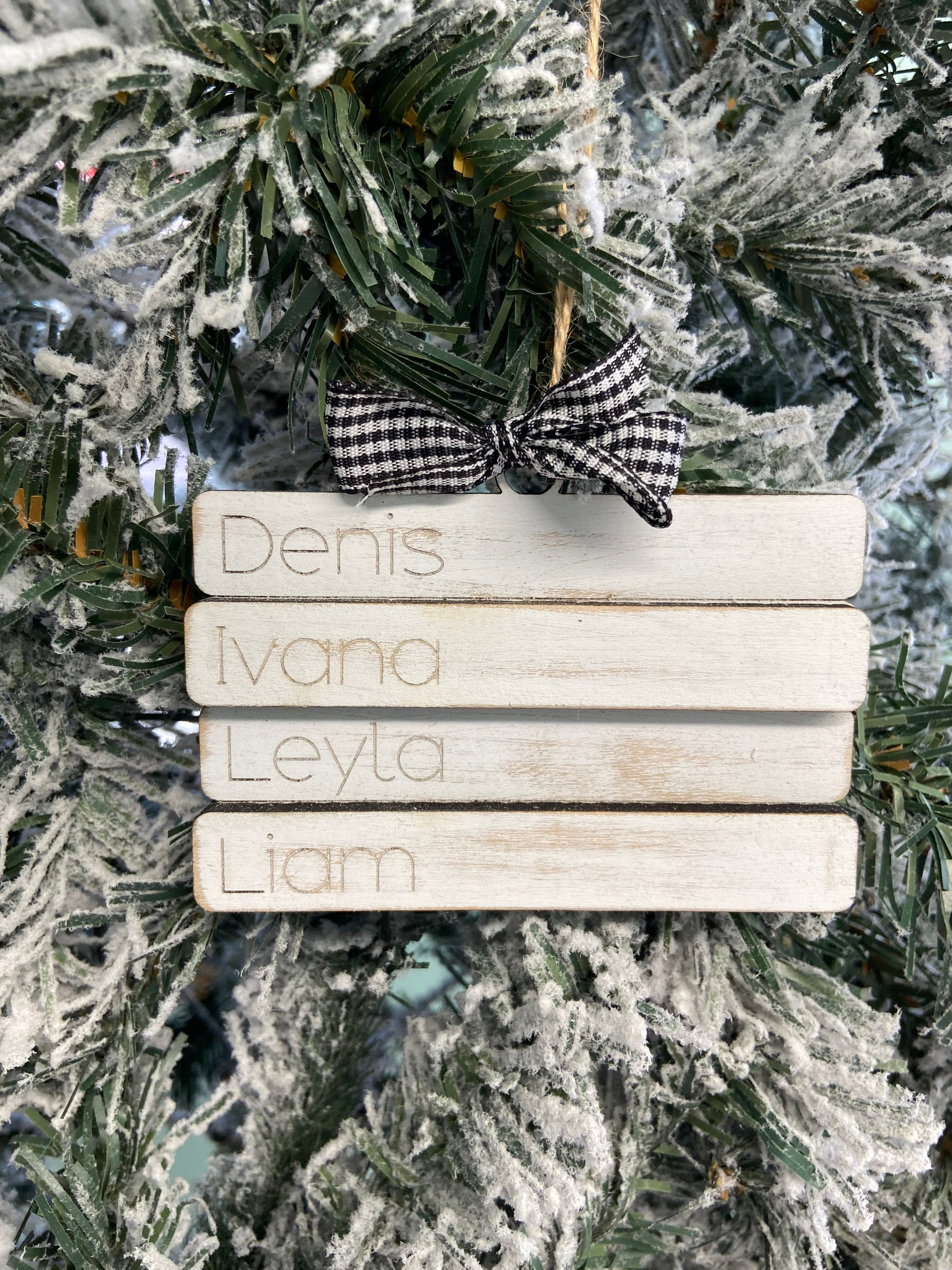 Personalized Book Stack Ornament Family Name Book Stack - Etsy