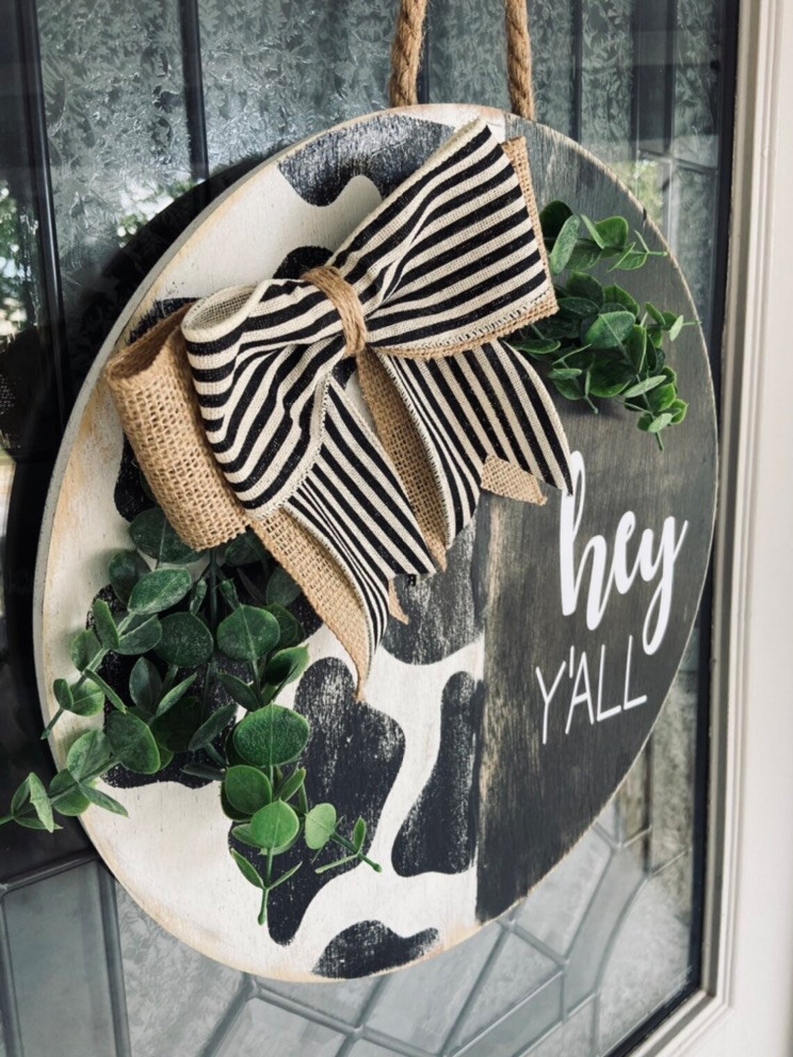 Cow Print Door Sign - Etsy