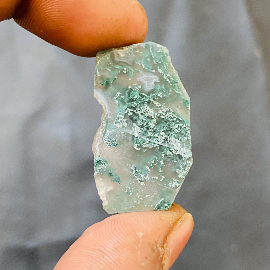 Genuine ~ Moss Agate Rough, Moss Agate Slab, Gemstone Raw, Size ...