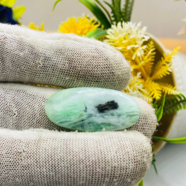 Blue Peruvian Opal Cabochon: AAA+ Quality Gemstone (32x15x5 Mm) - Etsy