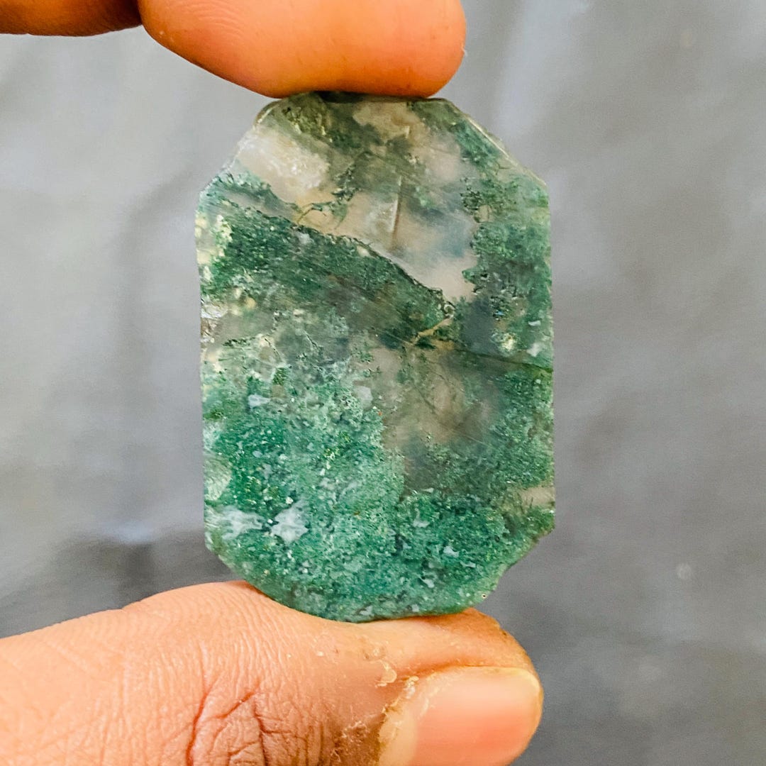 Natural ~ Moss Agate Rough, Moss Agate Slab, Gemstone Raw, Size ...
