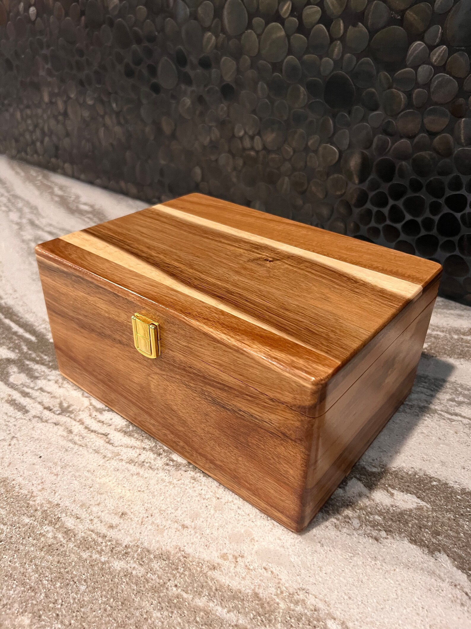 Large Wooden Box With Hinged Lid Wooden Keepsake Box - Etsy