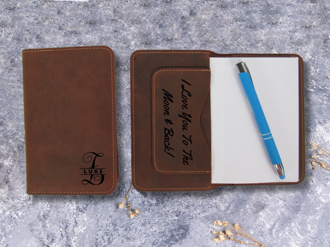Small Pocket Leather Journal Notebook, Personalized Refillable ...