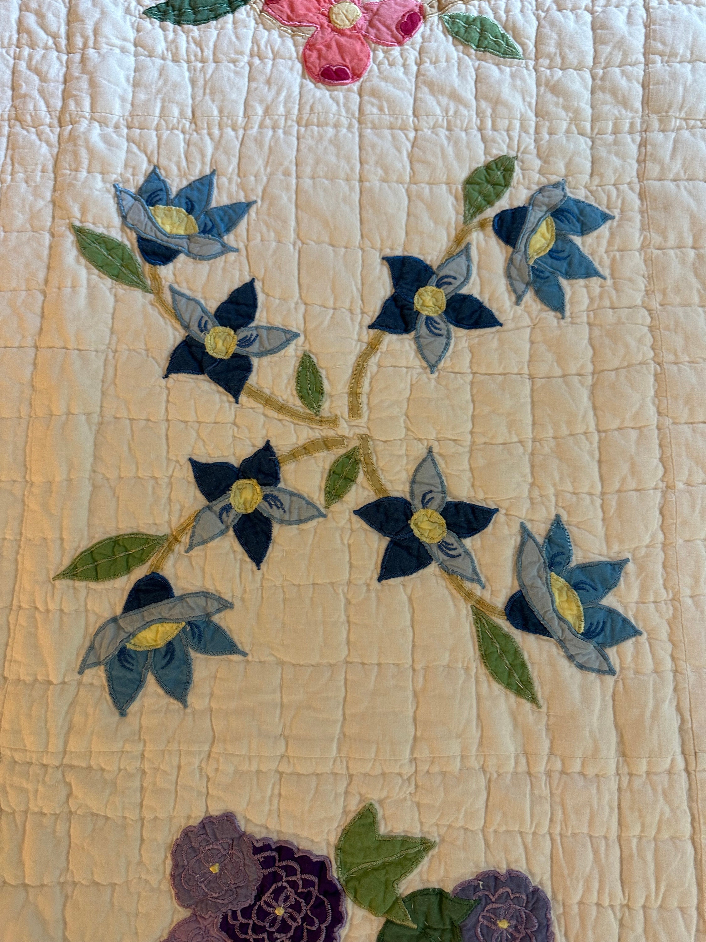 Appliquéd Floral Queen Quilt - Etsy