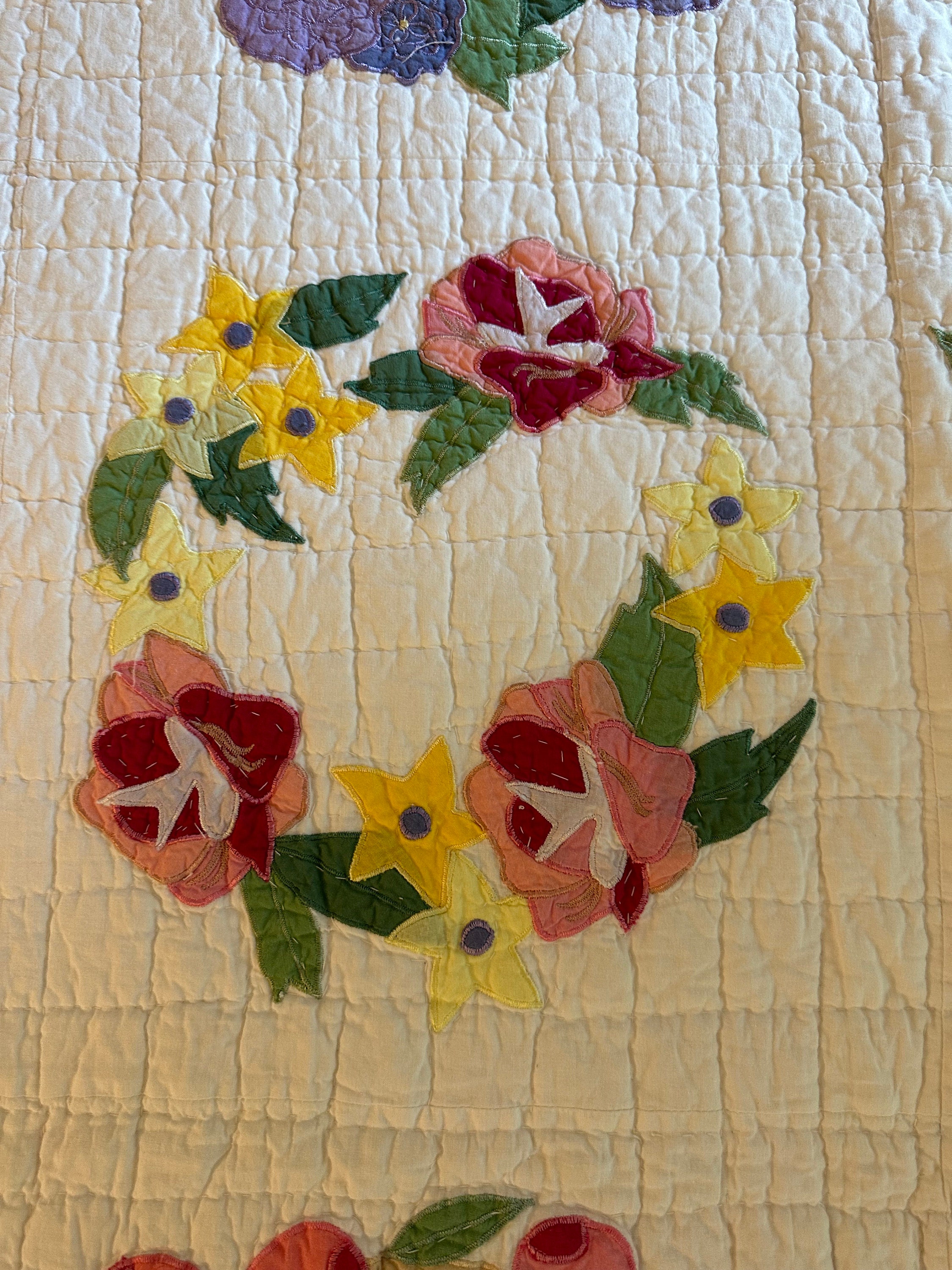 Appliquéd Floral Queen Quilt - Etsy