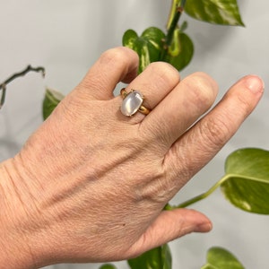 Vintage Large Moonstone Ring in 18k Yellow Gold - Etsy