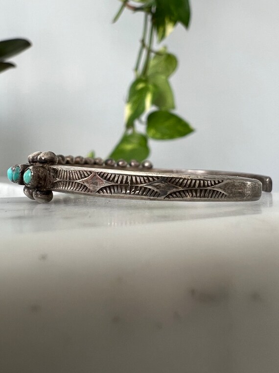 Vintage Zuni turquoise snake eye silver Native Americ… - Gem