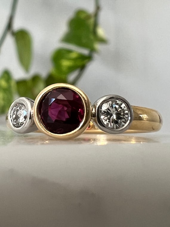 Platinum Natural Ruby & Diamond Ring 1.83ctw - Gem