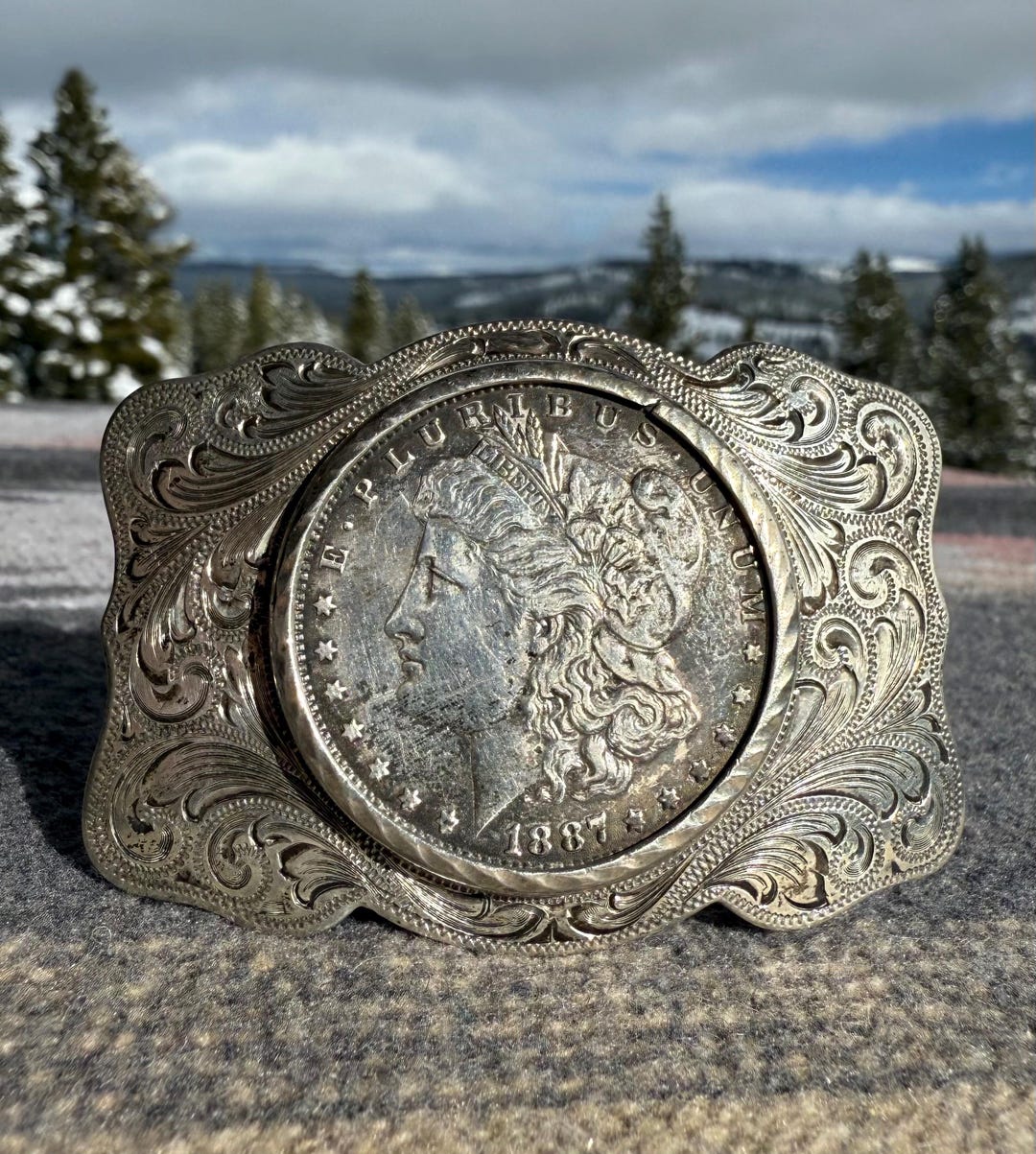 Vintage Morgan Dollar Buckle With Hand Engraving WADE'S Shop Reno ...