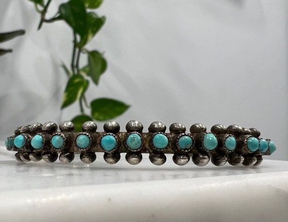 Vintage Zuni turquoise snake eye silver Native Americ… - Gem
