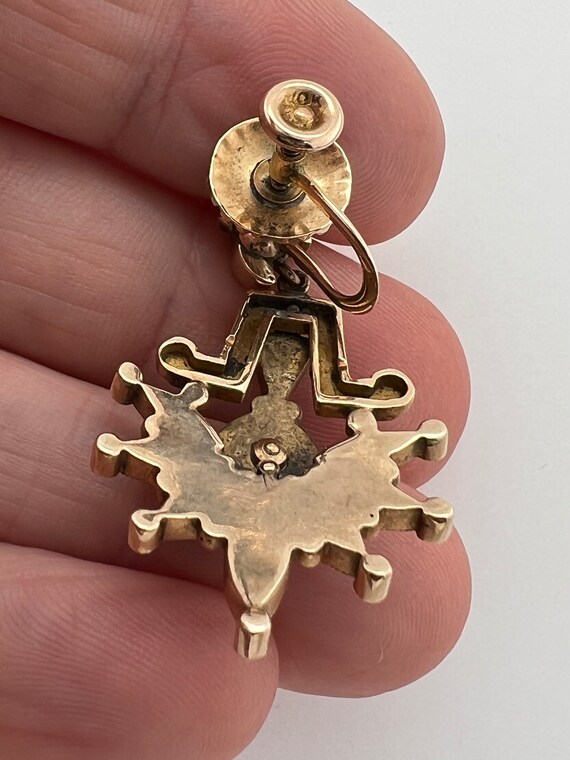 Antique Victorian mourning yellow gold set with earri… - Gem