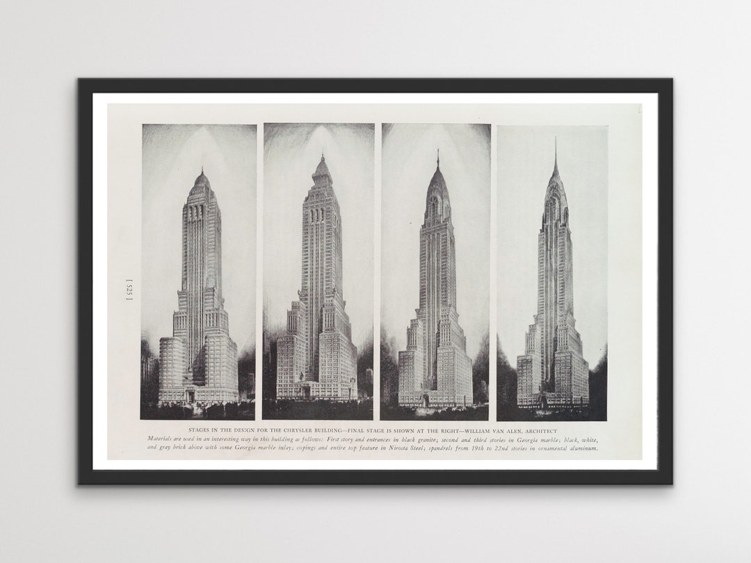 CHRYSLER BUILDING Digital Art Printable Art Vintage Wall - Etsy