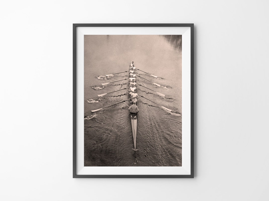 VINTAGE ROWING PRINT | Black and White Photo | Vintage Sports Photo ...