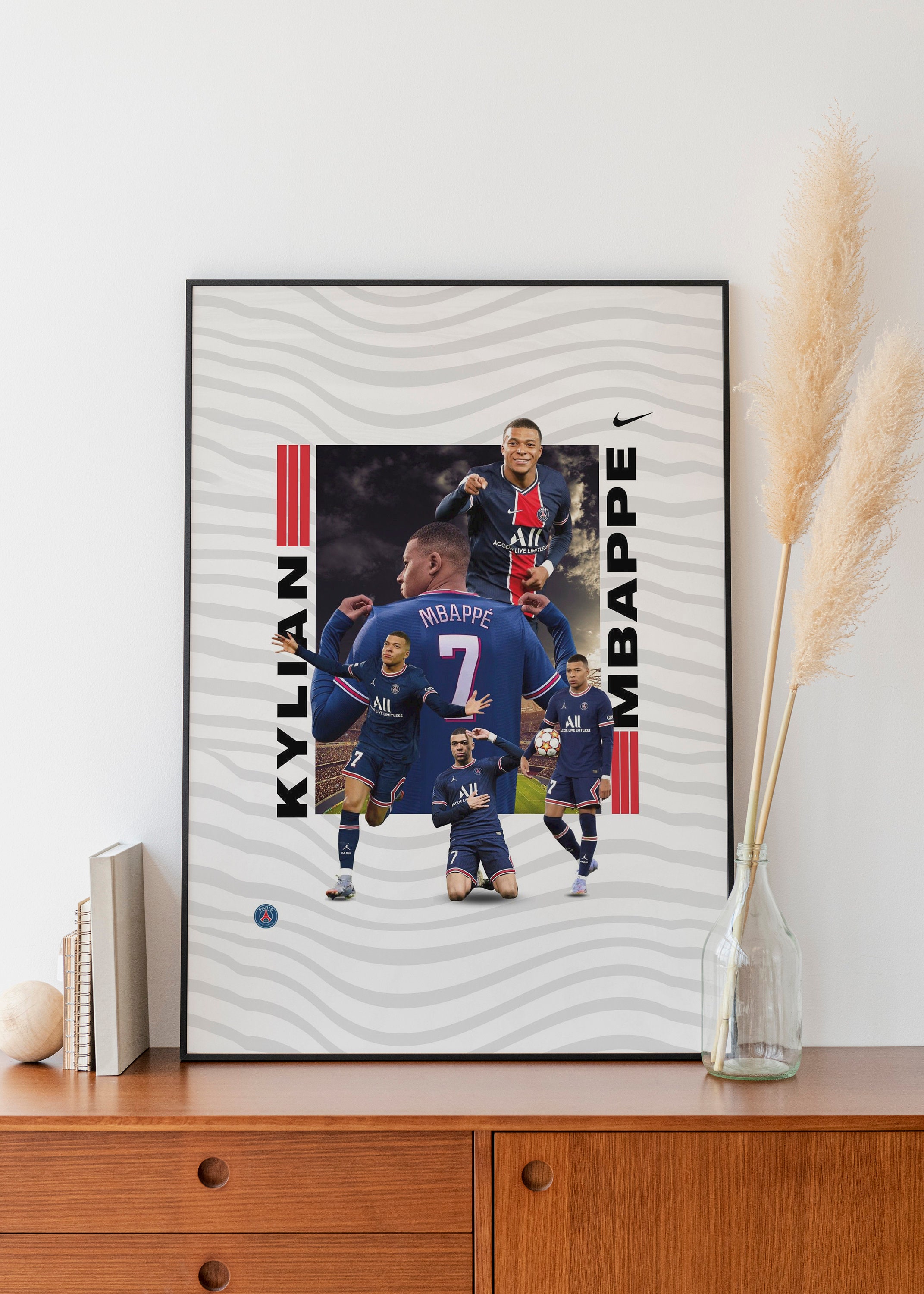 Kylian Mbappe Poster, Football Posters, Wall Art, Wall Decor, 12x18 ...