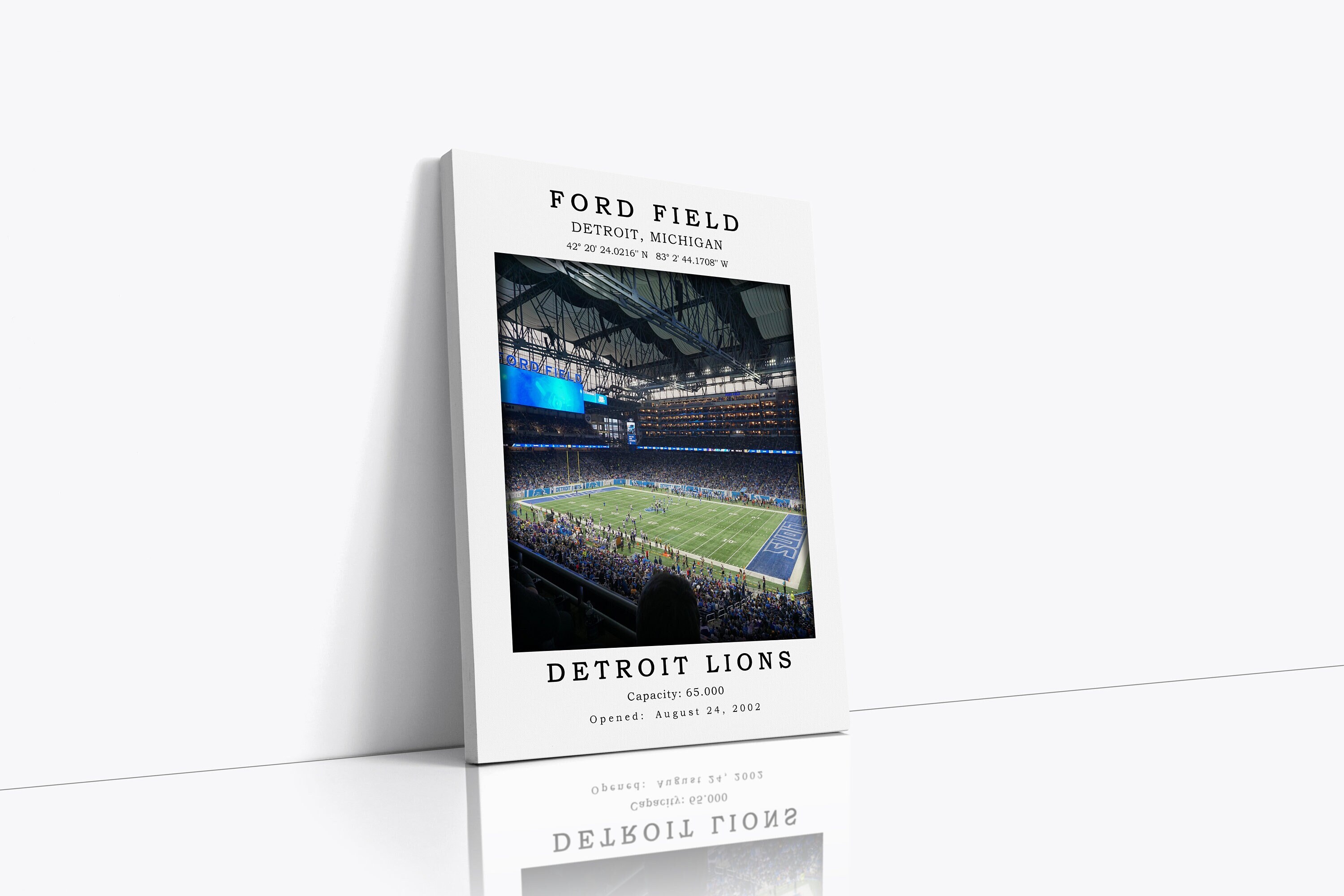 Ford Field Stadium Poster, Detroit Lion Stadium Poster , NFL Stadium ...