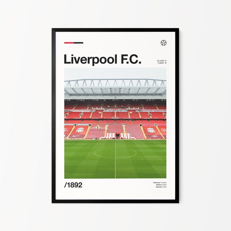 Liverpool FC Poster, Anfield Stadium Poster, Football Posters, Soccer ...