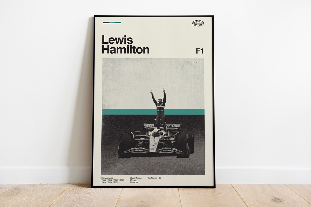 Lewis Hamilton Poster, F1 Racing Poster, Formula 1 Poster, Motorsports ...