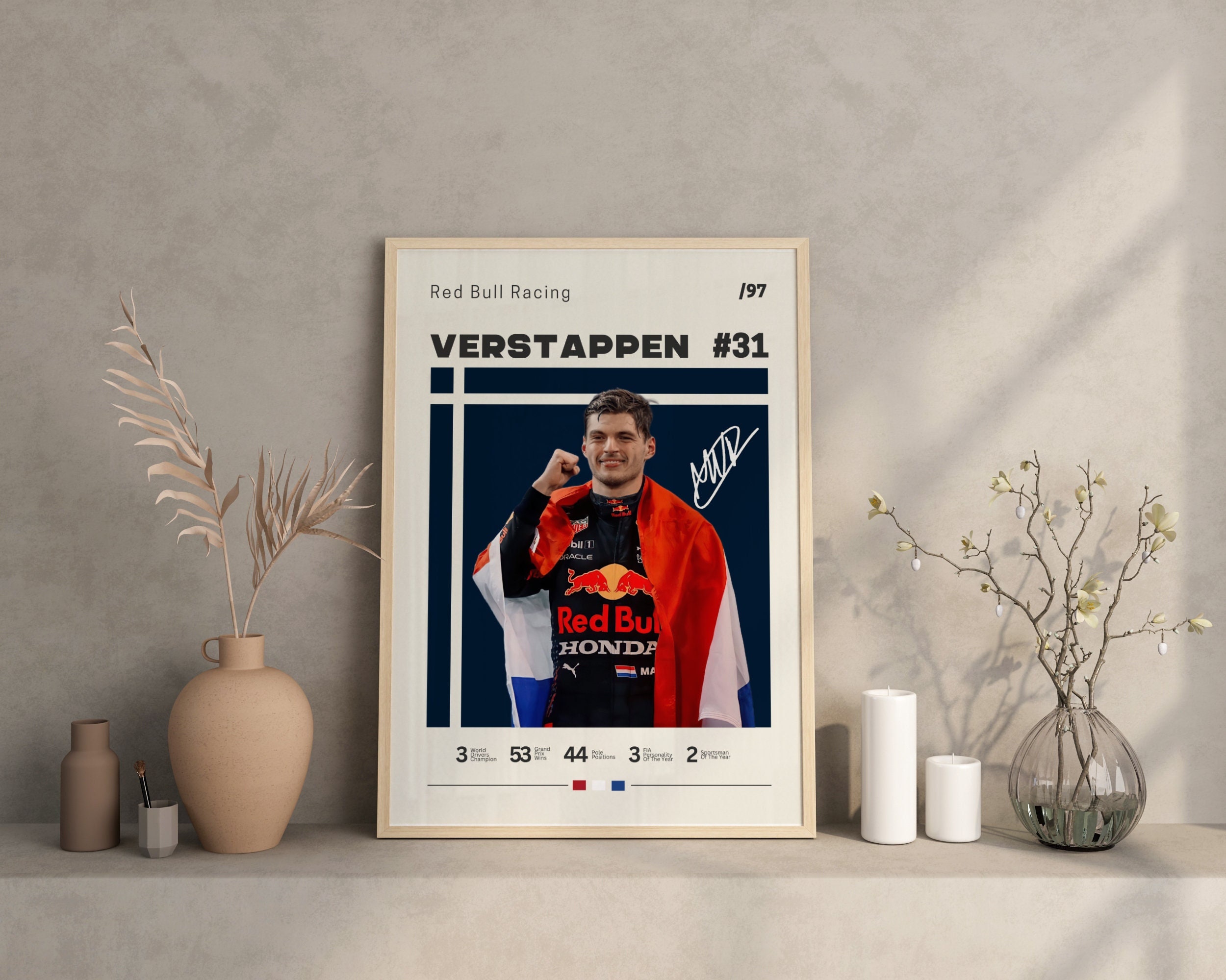 Affiche Max Verstappen, affiche Red Bull, affiche de course de F1 ...
