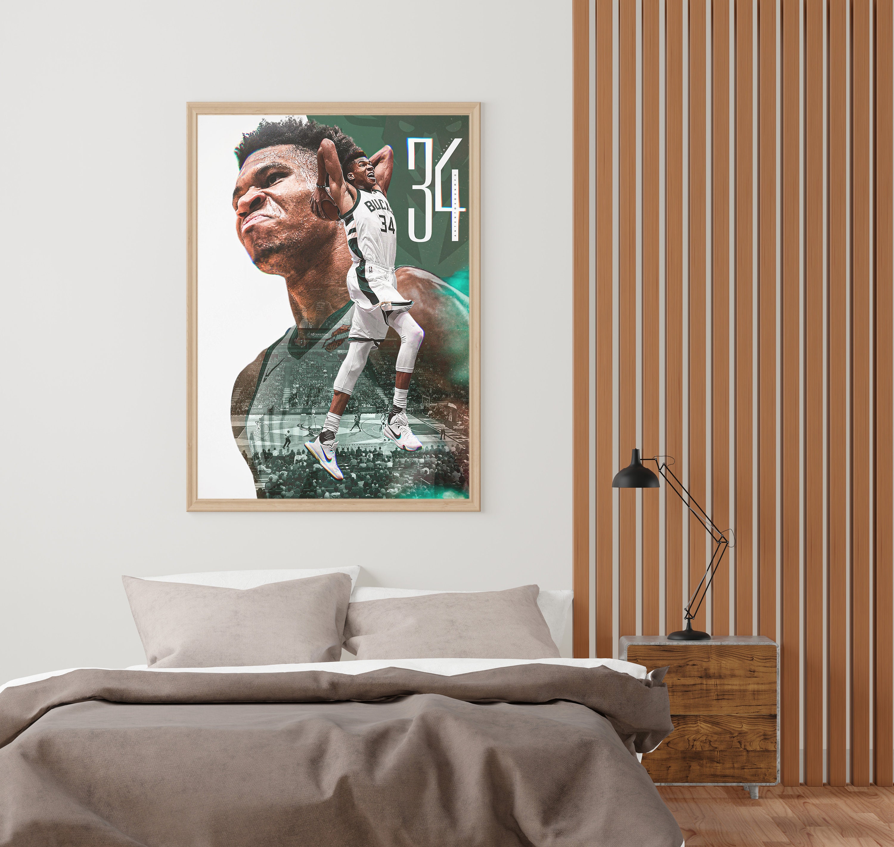 Giannis Antetokounmpo Poster, NBA Posters, Wall Art, Wall Decor, 12x18 ...
