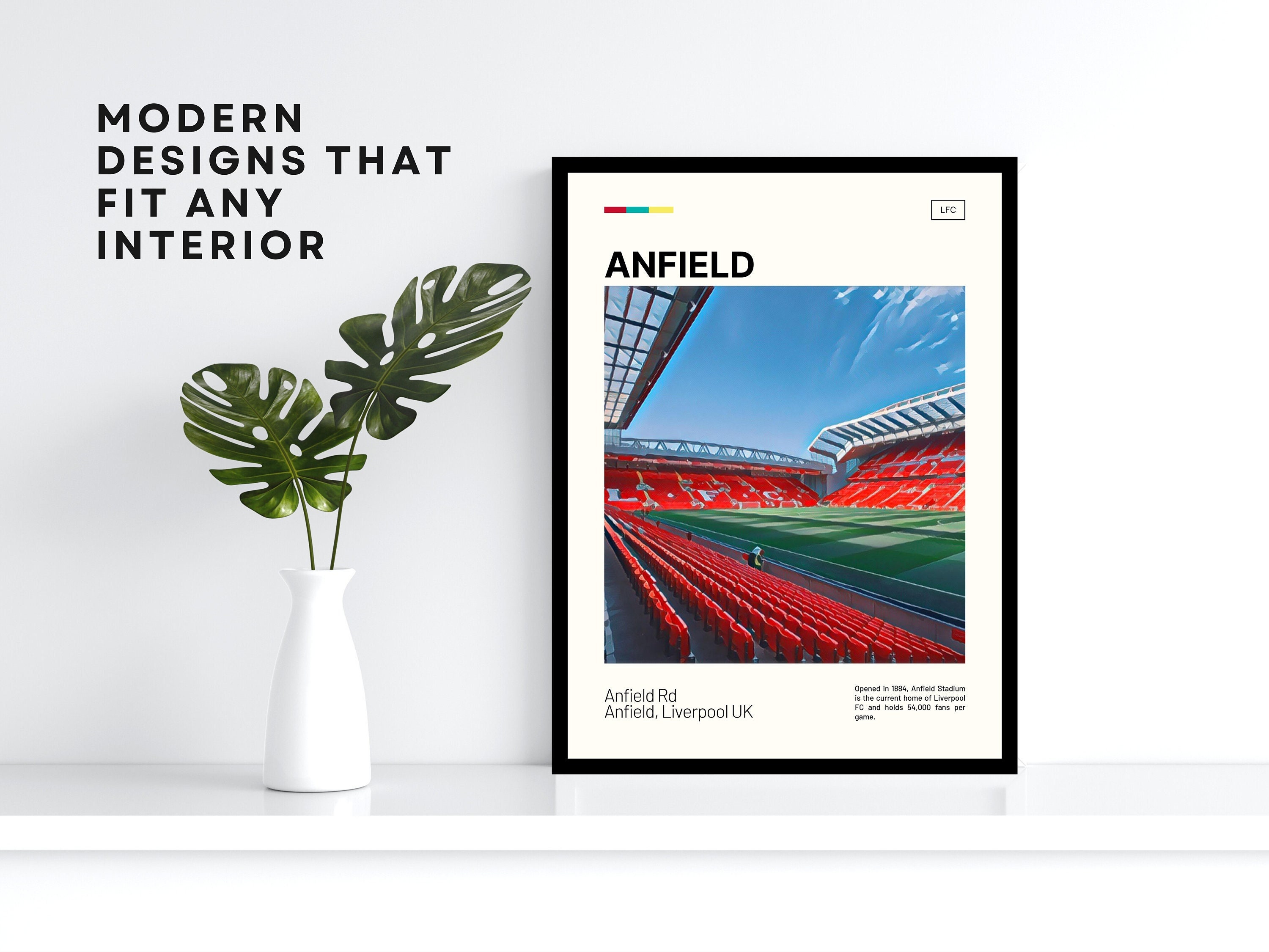 Liverpool FC Poster, Anfield Stadium Poster, Football Posters, Soccer ...