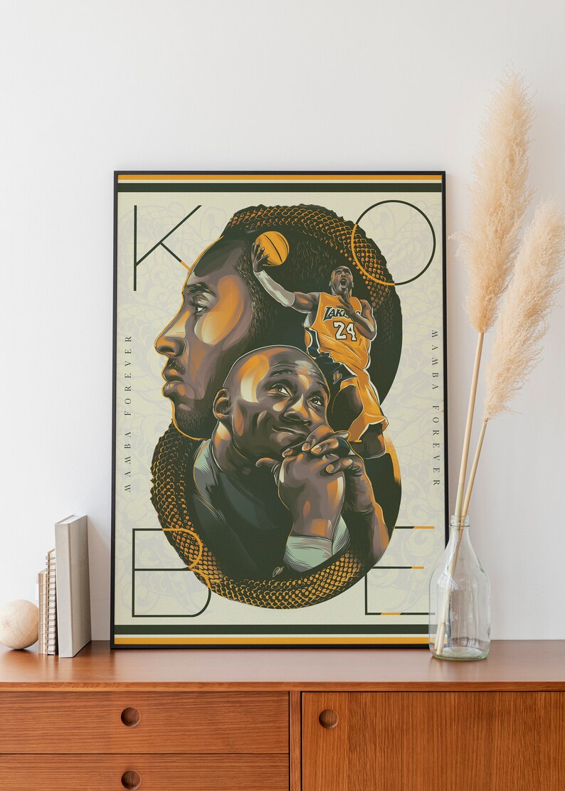 Kobe Bryant Poster, NBA Posters, Wall Art, Wall Decor, 12x18 20x30 ...
