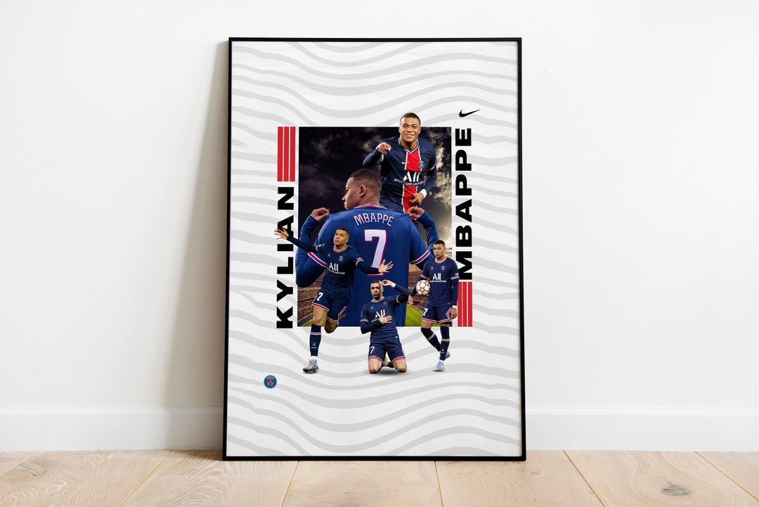 Kylian Mbappe Poster, Football Posters, Wall Art, Wall Decor, 12x18 ...