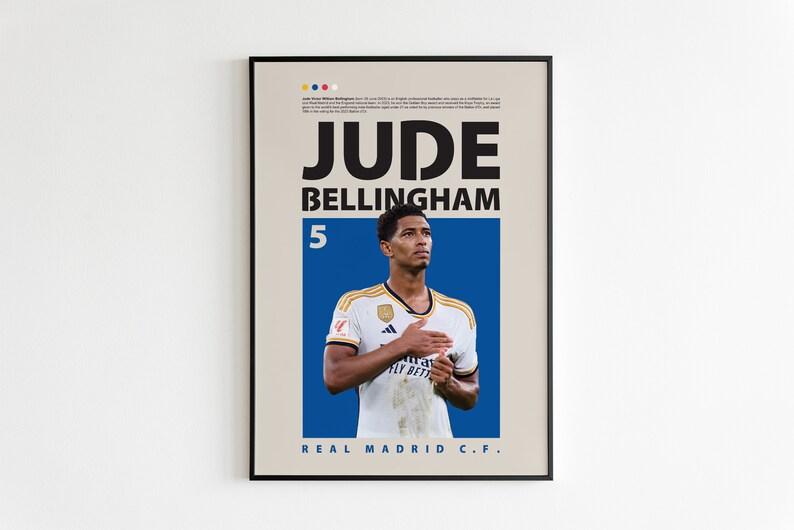 Jude Bellingham Poster Real Madrid Poster Football Posters - Etsy