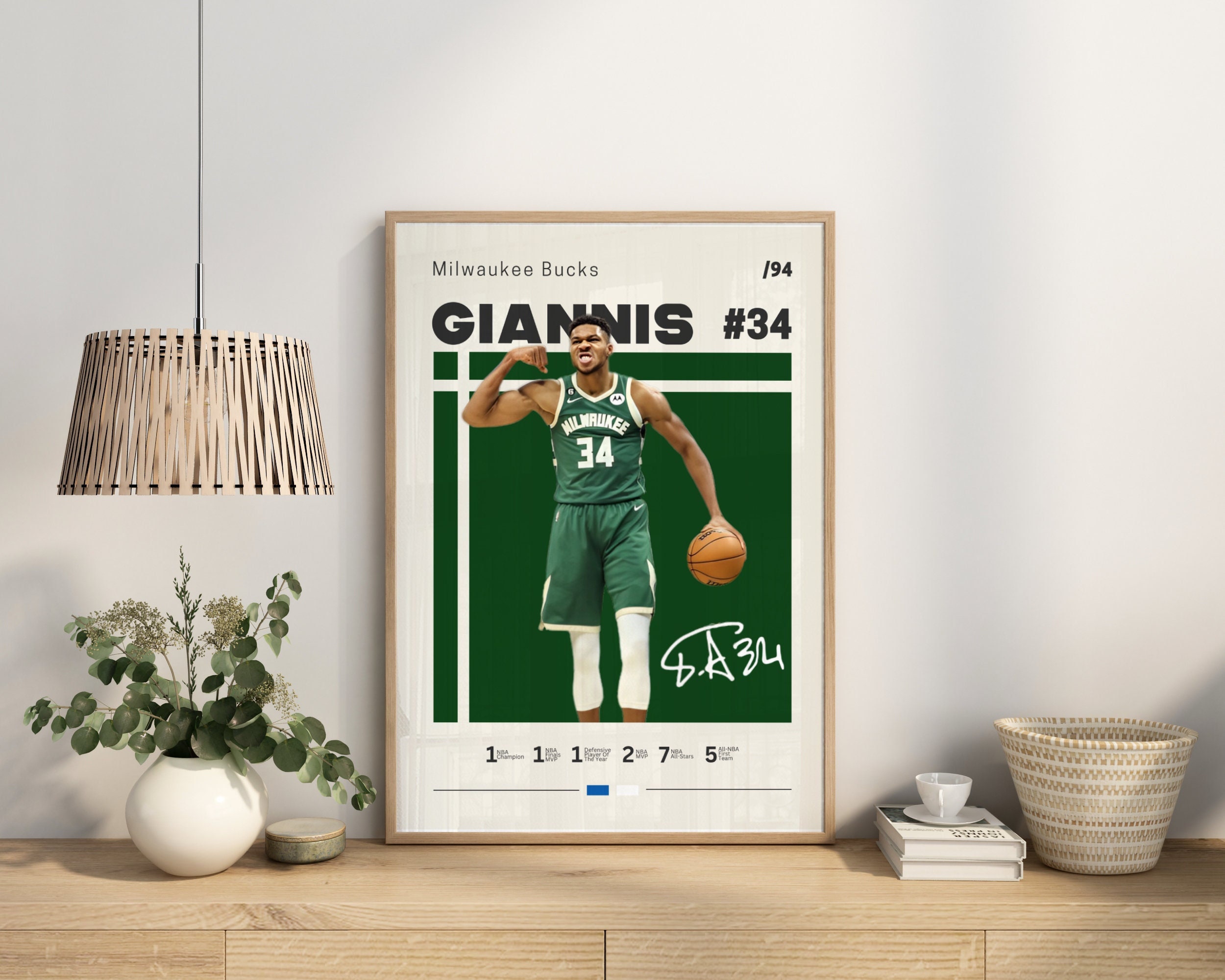 Giannis Antetokounmpo Poster , Milwaukee Bucks Print Poster, NBA ...