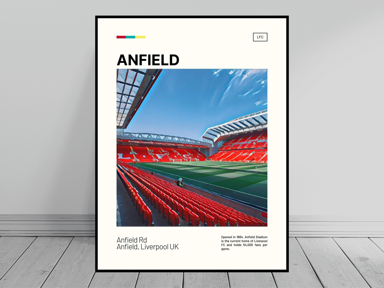 Liverpool FC Poster, Anfield Stadium Poster, Football Posters, Soccer ...