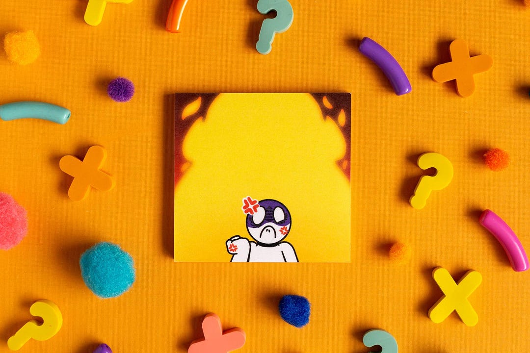 Anime Inspired Angry Sticky Note - Etsy