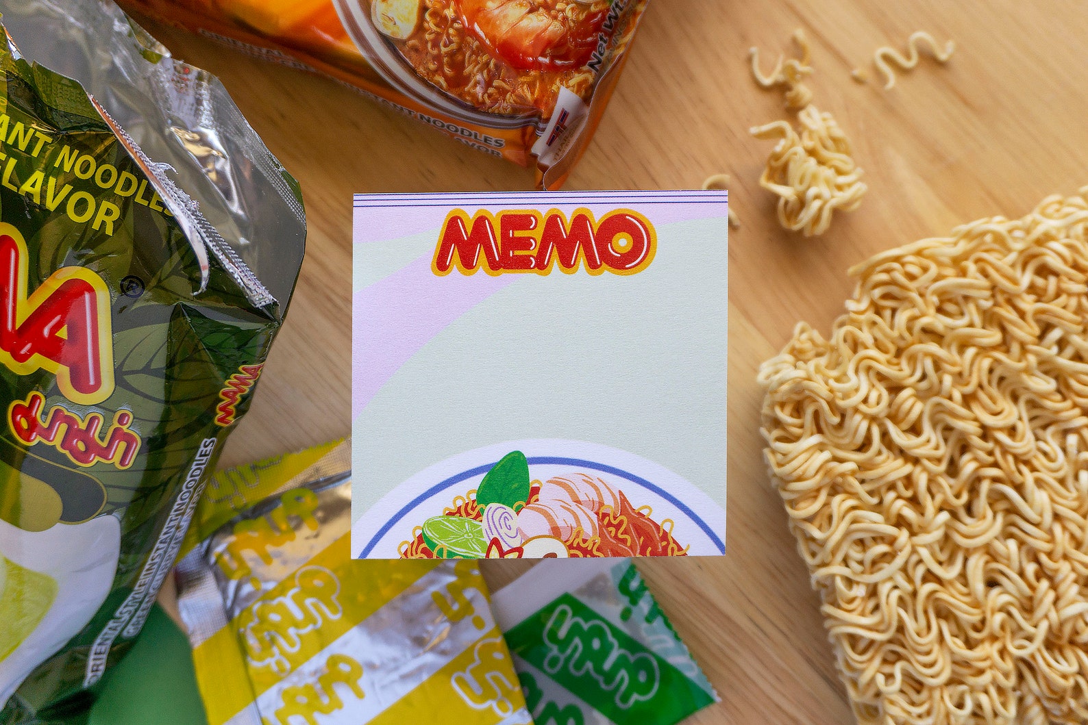 Thai Instant Noodle Sticky Notes - Etsy